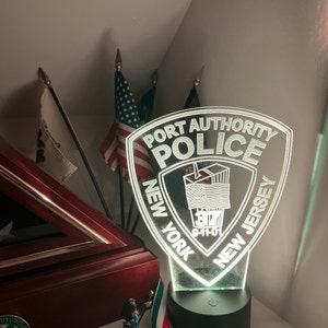 NYPD Nassau and Suffolk Police Badge Gift Light Color Changing Desk ...