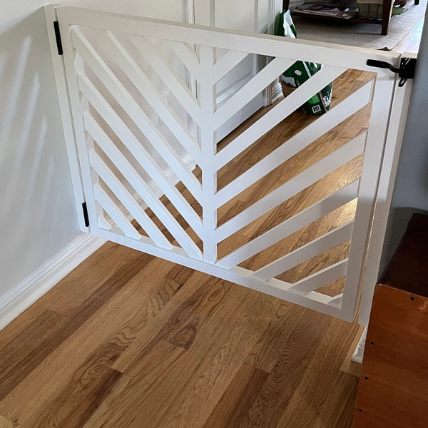 Chevron Pet or Baby Gate - Custom Fit, Solid Wood Security - Etsy