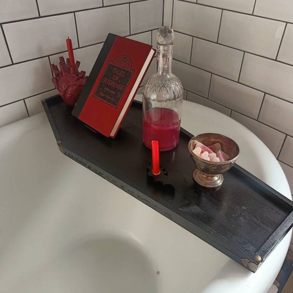 Gothic Coffin Bath Tray: Vampire Book & Tablet Stand, Halloween Gift - Etsy