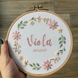 Wedding Anniversary Date Art, Customizable Hand Embroidery Pattern PDF ...