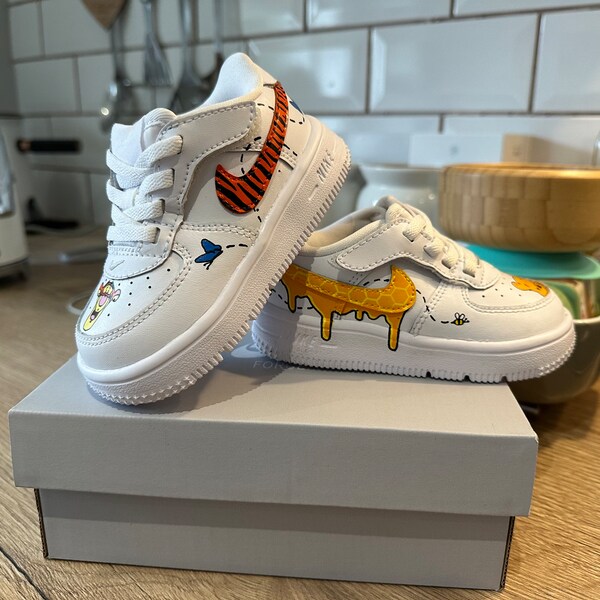 Sesame Street Elmo Cookie Monster Inspired Air Force 1 Trainers ...