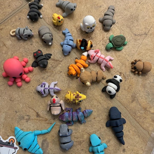 3D Printed Color Changing Dinosaur Fidget Toy, Cute 3D Print Miniature ...