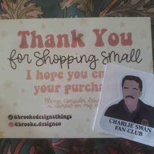 Twilight Charlie Swan Fan Club Die Cut Glossy Sticker, Die Cut Twilight ...