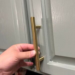 T Bar Gold Solid Brass Cabinet Handles Brass Door Pull | Etsy
