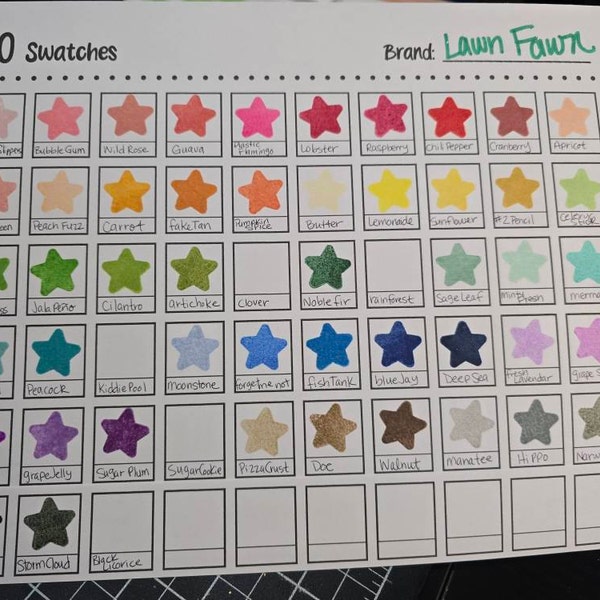 Numbered 1-120 Swatch Chart Printable Page Set of 120 DIY Color Chart ...