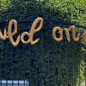 Wild One Gold Script Letter Balloonsfirst Birthday Goldjungle First ...