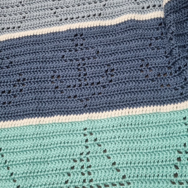 Crew Blanket | Filet Crochet Blanket Pattern | Baby Blanket Crochet ...