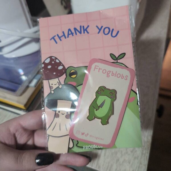 Knife Frog Hard Enamel Pin | Cute Frog With Knife Enamel Pin - Etsy