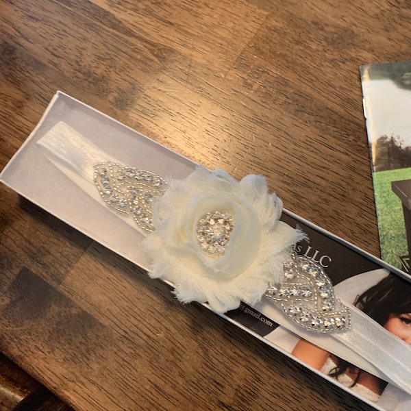 Baby Headband, Baptism Headband,christening Headband ,white Baby Head ...