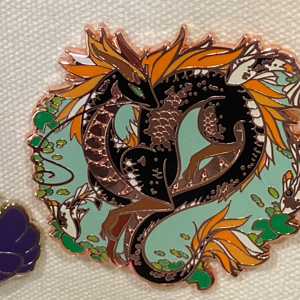 Lapis Lazuli Dragon Enamel Pin - Etsy