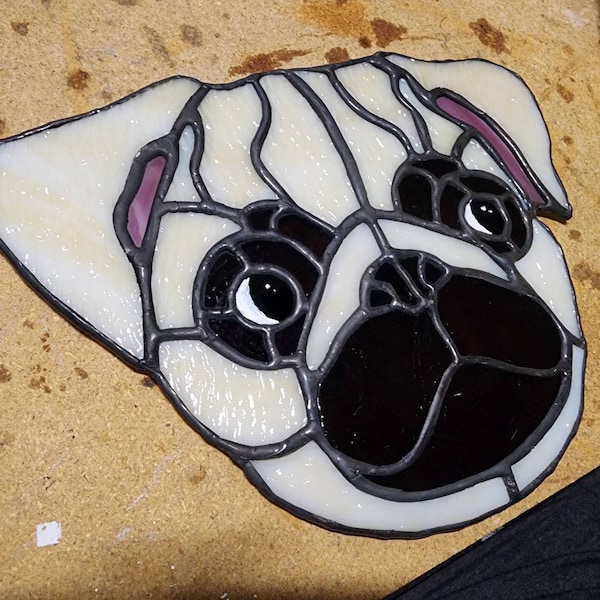 Pug Stained Glass Pattern - Etsy