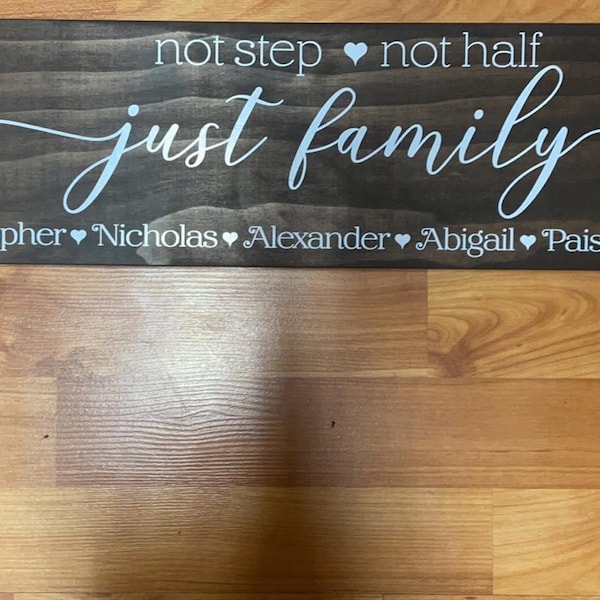 Not Step Not Half Just Family Sign | Blended Family Sign | Gift for ...