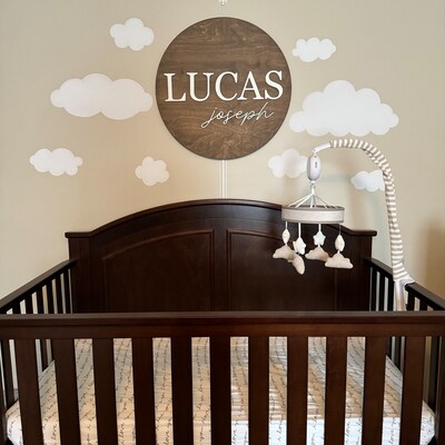 Fabric Wall Decal Nursery Decor Large Cloud Stickers Toodles Decal ...