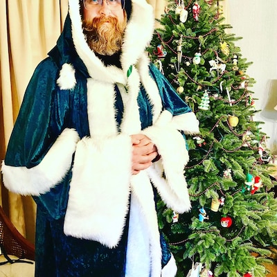 Velvet Irish Santa Claus/father Christmas/xmas Suit Costume W/trousers ...