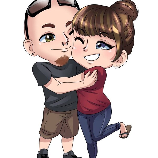 CUSTOM Chibi Couple Commission Anime Couple Wedding Anniversary ...
