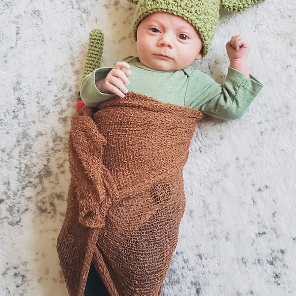 Character Hat With Diaper Cover and Light Sabre, Newborn Photo Prop ...