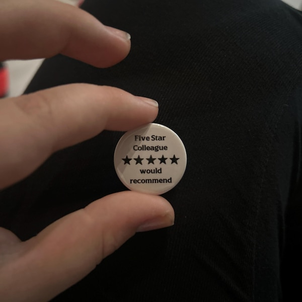 Five Star Colleague Button Badge Recommended - Etsy UK