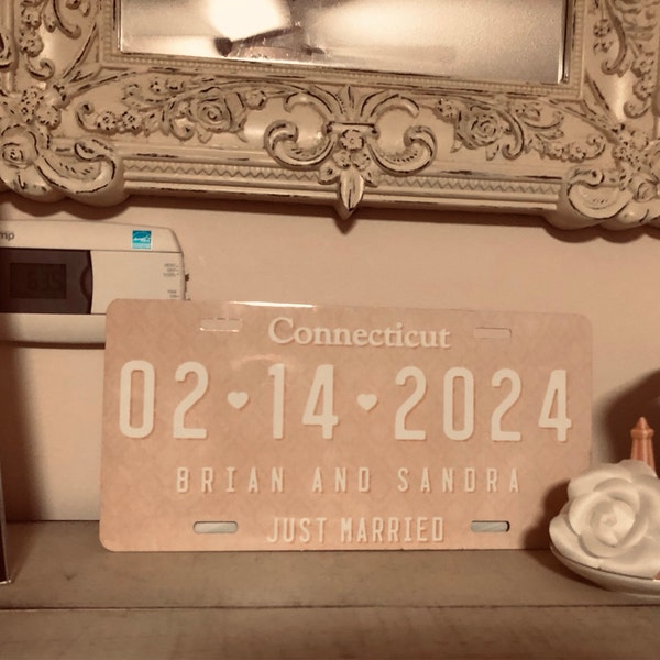 Wedding License Plate - Just Married Mr and Mrs - Wedding Car License ...