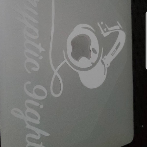 CUSTOMIZED Sticker Decal HEADPHONES, DJ Set Black, for Mac/macbook Pro ...