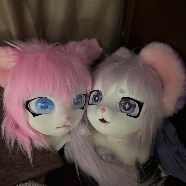 Light Purple Kig Fursona Head , Kemono Mask Head, Cosplay Furrysuit ...