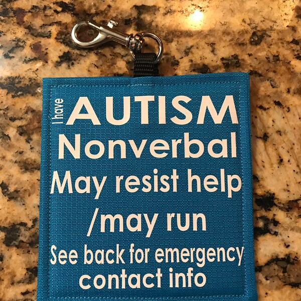 Autism Alert Hang Tag, Personalized Medical Alert Hanging Patches ...