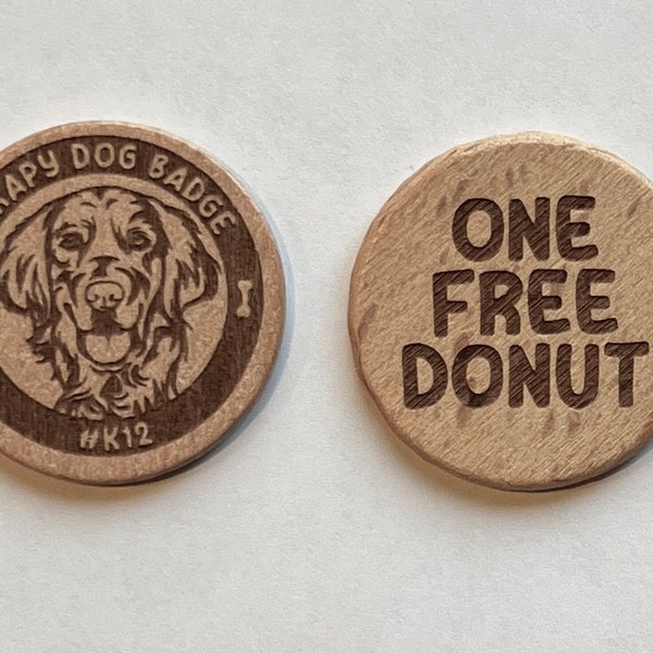 Personalized 1.5 Wood Tokens 1 or 2-sided Engraved With Your Own ...