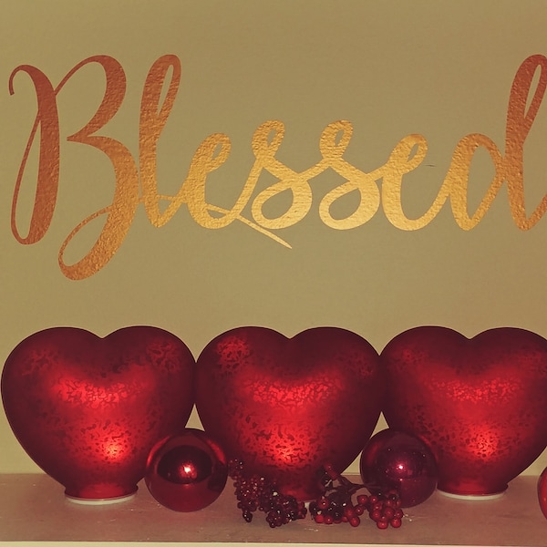 Blessed Wall Decal - Blessed Wall Art - Grateful Wall Decal - Blessed ...