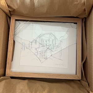 Custom Illustrated House Line Art Print, Bespoke Sketch of Any Building ...