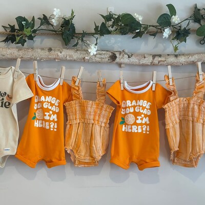 Little Cutie Onesie® Retro Orange Bodysuit Cute Fruit Natural Baby ...