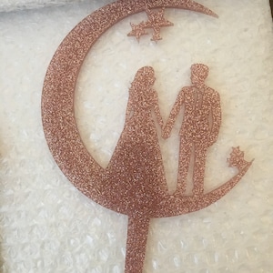 Moon And Stars Wedding Cake Topper Moon Cake Topper Mr And | Etsy