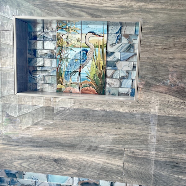 Blue Heron Ceramic Tile, Bird Accent Tile, Decorative Bird Tile - Etsy