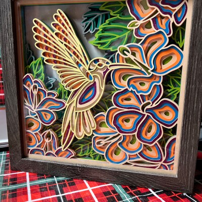 Hummingbird Colibri 3D Mandala Svg Files, Multilayer Panel for Laser ...