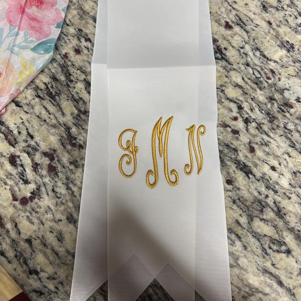 Bouquet Sash, Embroidered Monogrammed Prom Sash, Homecoming Sash, HOCO ...