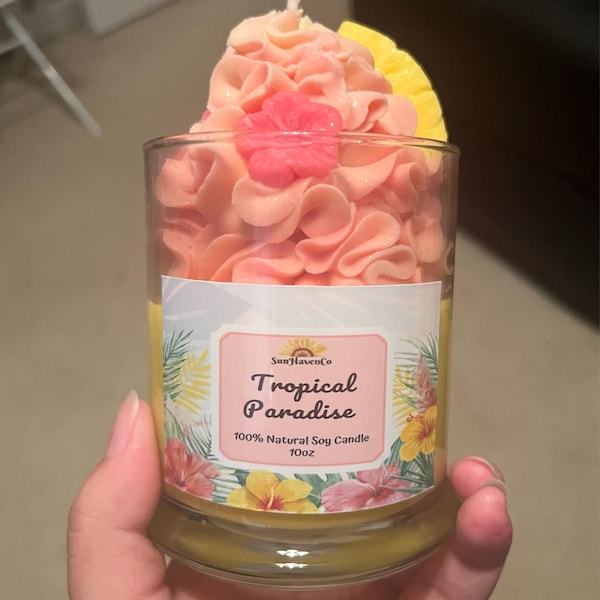Tropical Paradise Dessert Candle, Tropical Candle, Luxury Dessert ...
