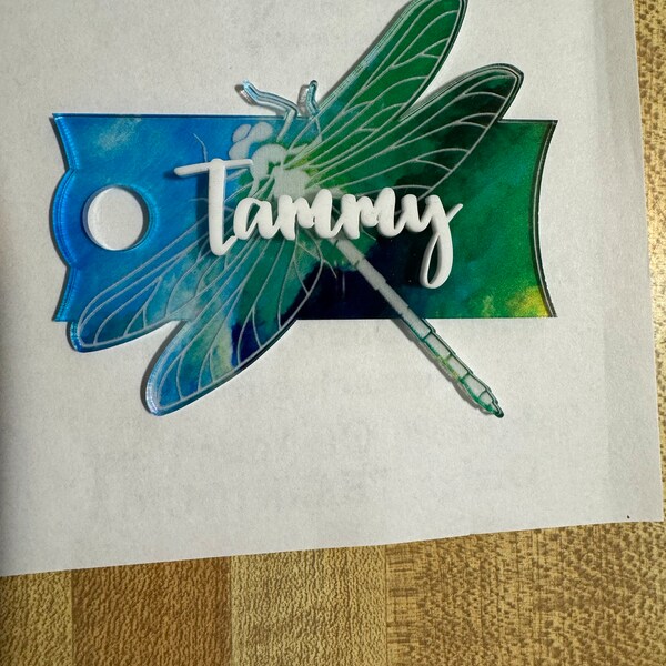 30oz, 40oz or 60oz Stanley Dragonfly Name Tag, Personalized Dragonfly ...