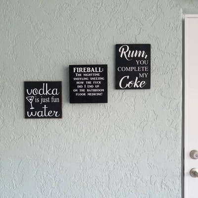 Vodka Gifts , Funny Bar Decor, Vodka is Just Fun Water, Wood Sign, 50th ...