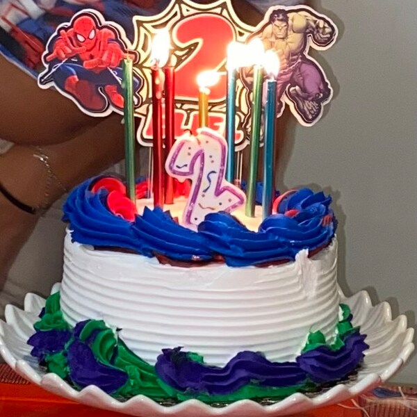 Spiderman and Hulk Cake Topper, Spiderman and Ironman, Superhero ...