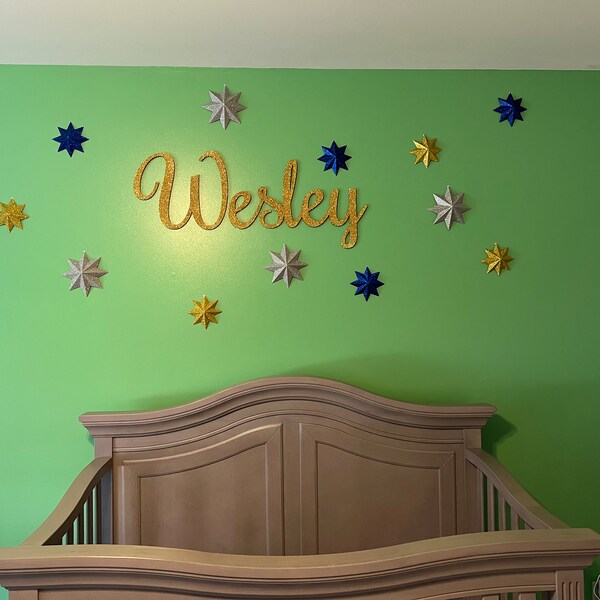 Paper Stars Pink Glitter Wall Hanging| Twinkle Little Star | Pink ...