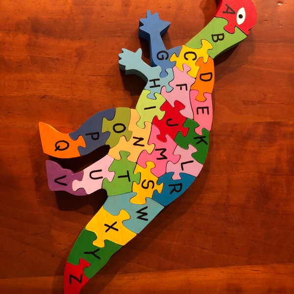 Wooden Turtle Alphabet Puzzle, Kids Educational Puzzle, Puzzle Child ...