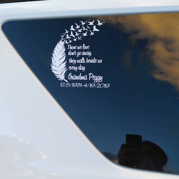In Memory Car Decal, Memorial Car Decal, in Loving Memory Car Decal ...