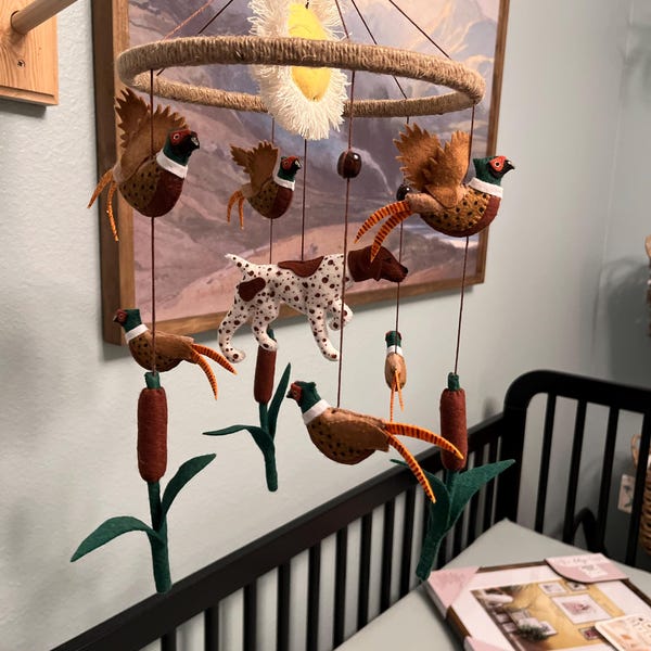 Pheasant Hunting Crib Mobile, German Shorthaired Pointer, Black ...