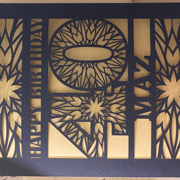 Personalised 40th Papercut Birthday Card With the Name of Your Choice ...
