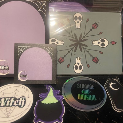 Goth Postcard Skull and Floral Print Spooky Stationery Design Goth Mail ...