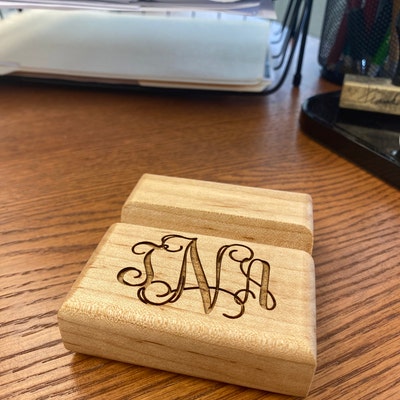 Personalized Monogrammed Engraved Wood Cell Phone Stand Holder for Desk ...