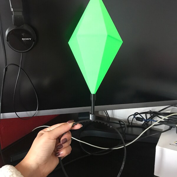 HUGE Sims LED Plumbob Headband / Life Size Light up Mood Plum Bob ...