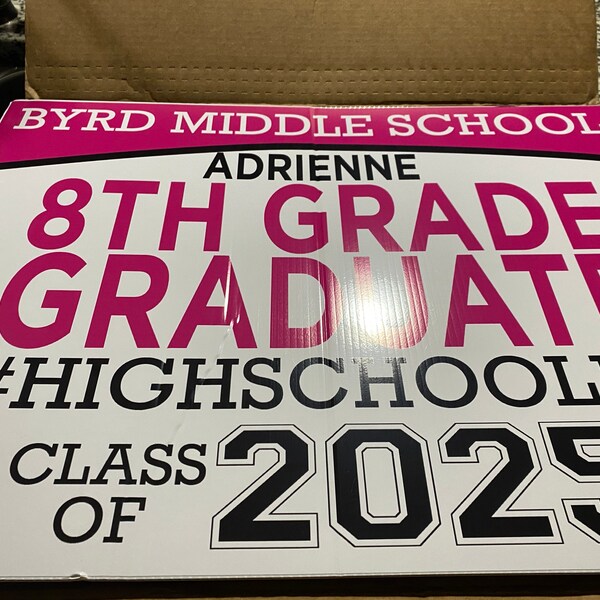 8th Grade Graduation Yard Sign Wire Stake Incl., Senior 2024, DIY File ...