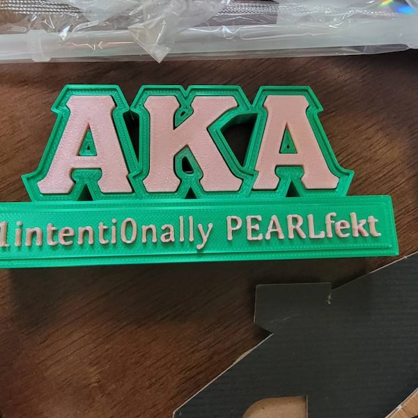 Alpha Kappa Alpha Inspired AKA Pink and Green Customizable Desk Name ...
