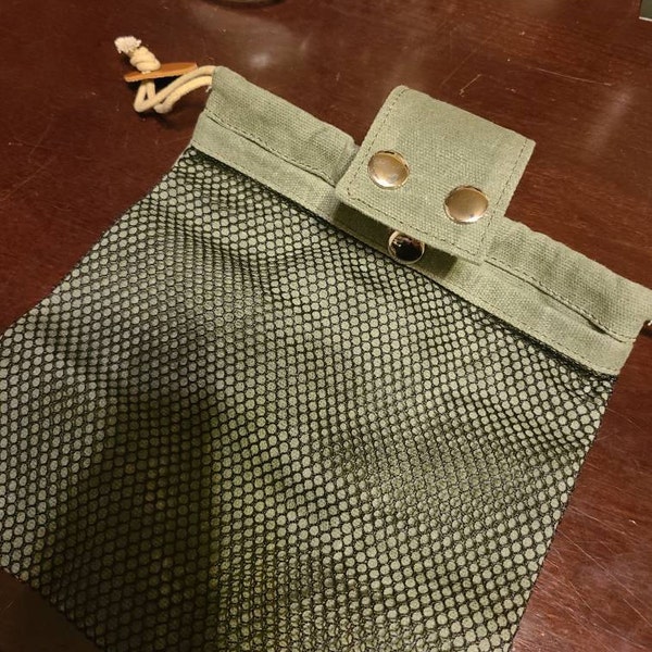 FOREST GREEN MESH Gathering / Foraging Bag - Folding Collapsable ...