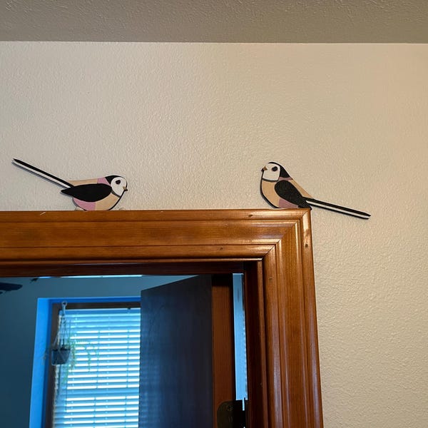 A Pair of Handmade Wooden Black-capped Chickadee Bird Door Toppers - Etsy