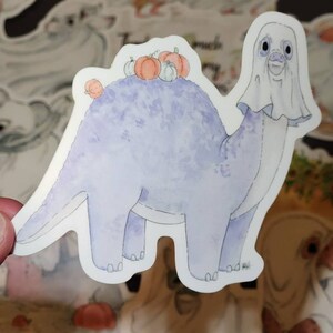 Spooky Ghost Purple Dino Sticker - Etsy
